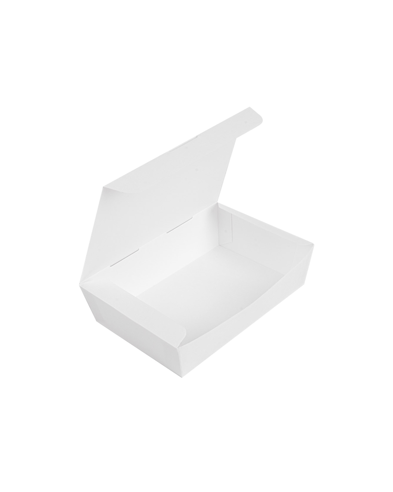 CAJAS "LUNCH BOX" TAPA 'THEPACK' 230 G/M2 20,5x14,6x5 CM BLANCO CARTÓN ONDULADO NANO-MICRO (360 ...